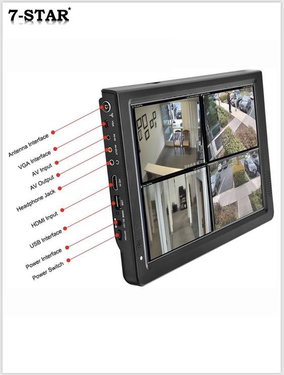 7-STAR* 12” Portable Digital TV with 12V Car Charger [Features:Built in ...