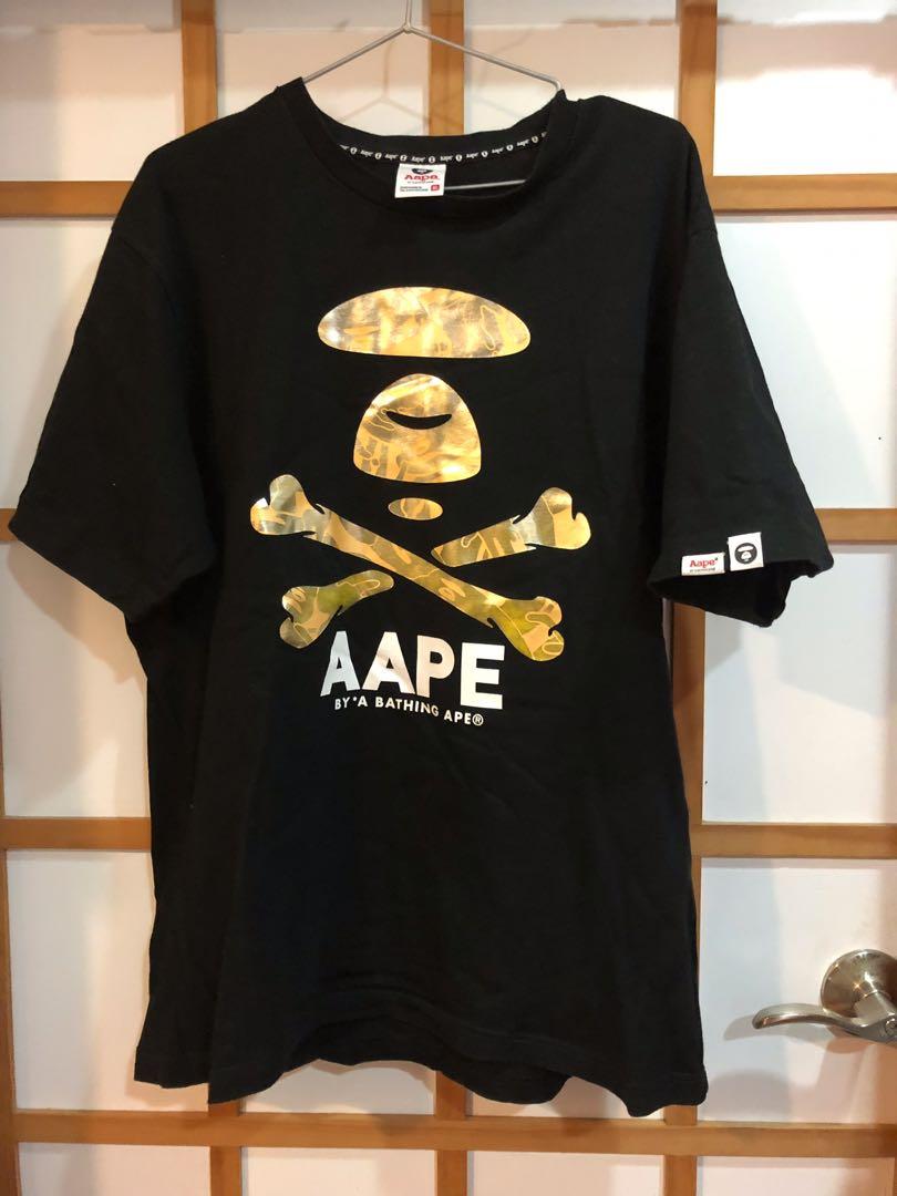 Aape gold by bathing ape, Men's Fashion, Tops & Sets, Tshirts & Polo Shirts on Carousell