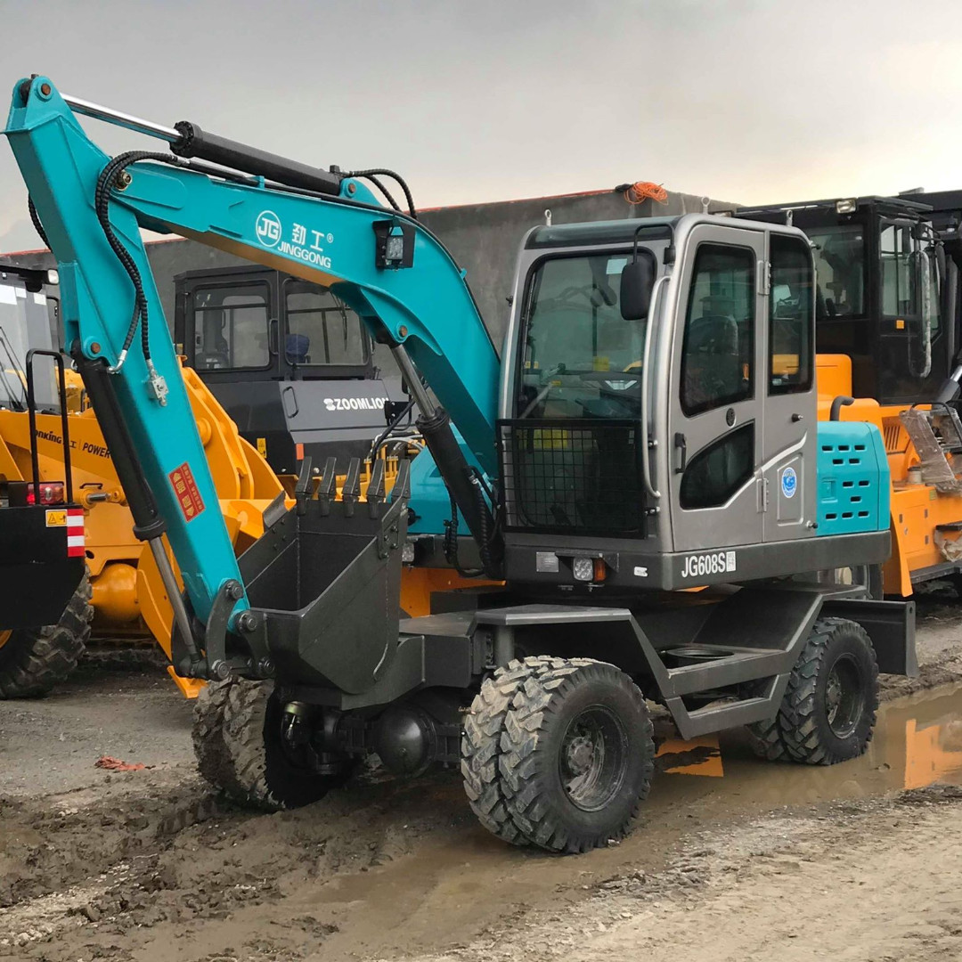 Brand New Jinggong Backhoe wheel type JG608s 0.25-0.30 Cubic ...