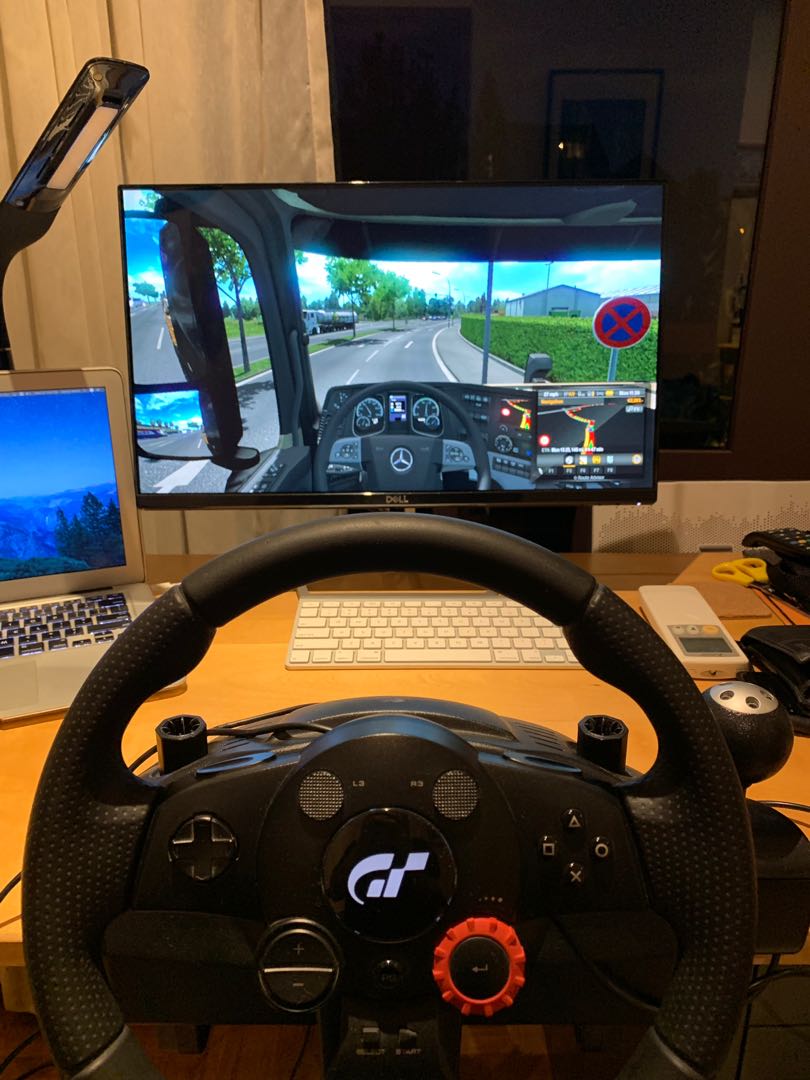 Logitech Driving Force GT racing wheel for PS3 and PC, Video Gaming ...