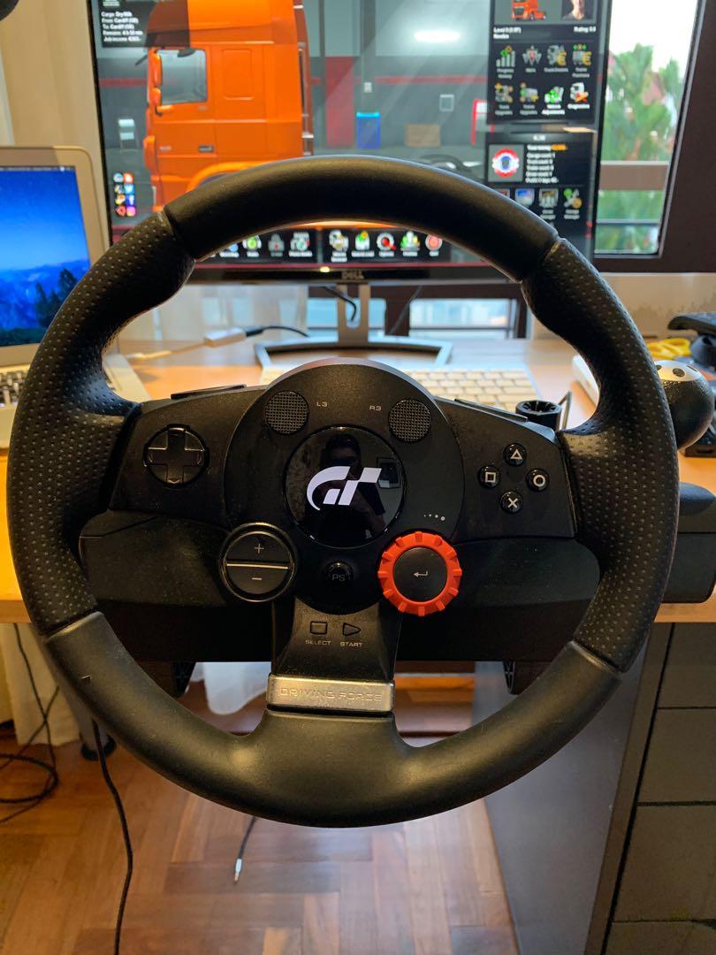 Logitech Driving Force GT racing wheel for PC/PS3, Video Gaming, Video ...