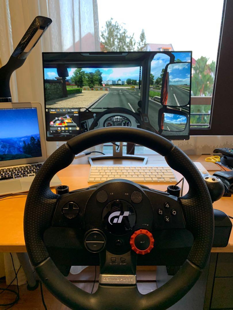 Logitech Driving Force GT racing wheel for PC/PS3, Video Gaming, Video ...