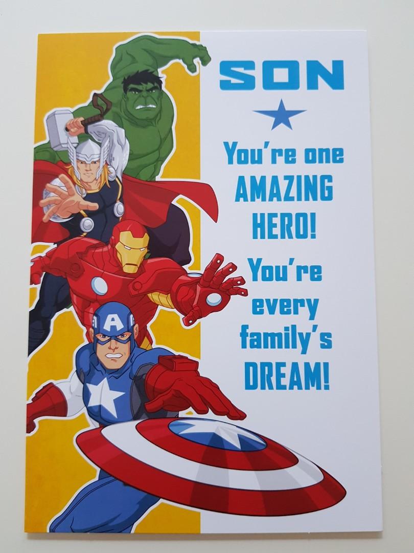 Marvel Avengers Birthday Card - Hero Birthday Card, Hobbies & Toys ...