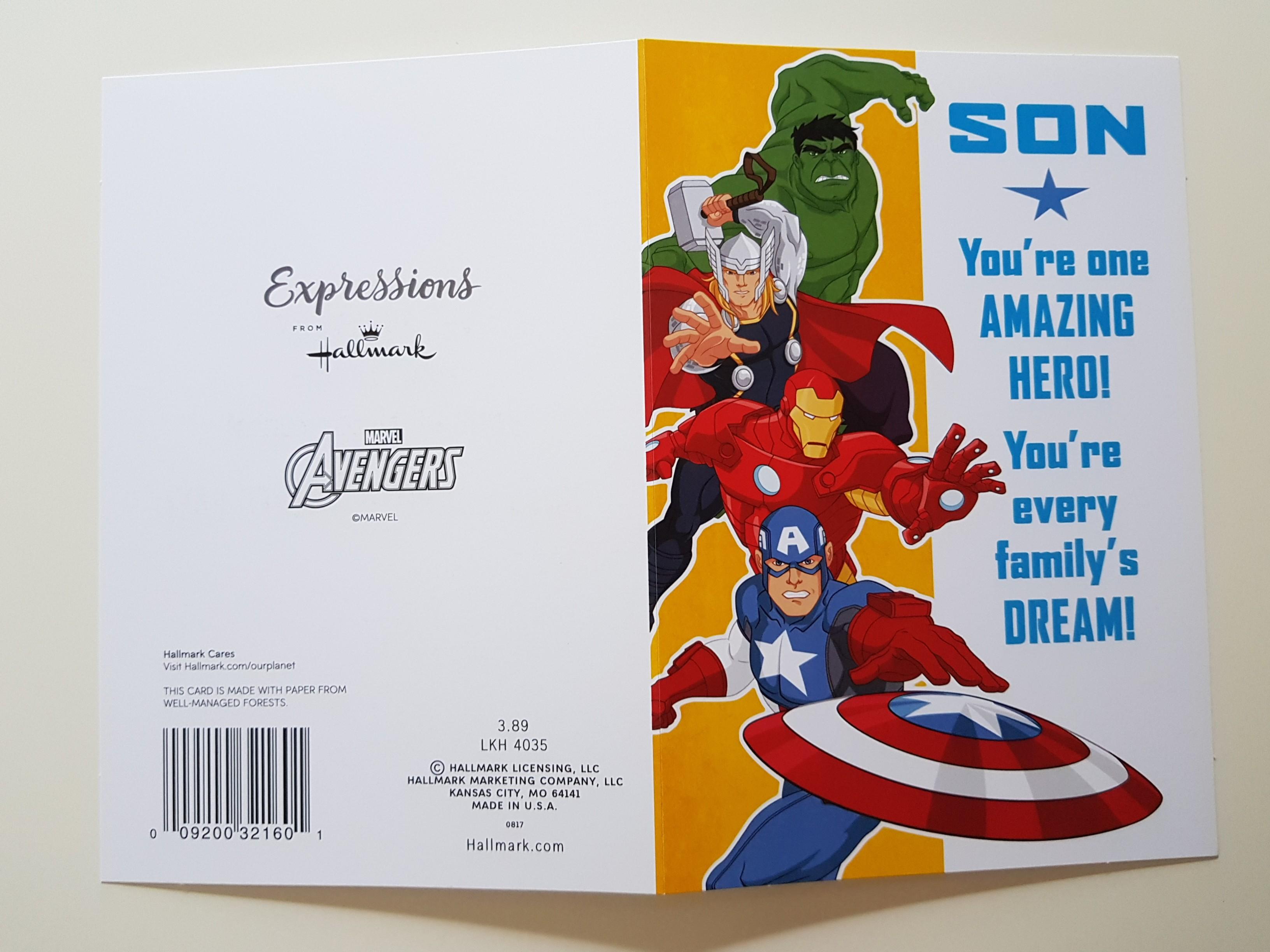 Marvel Avengers Birthday Card - Hero Birthday Card, Hobbies & Toys ...