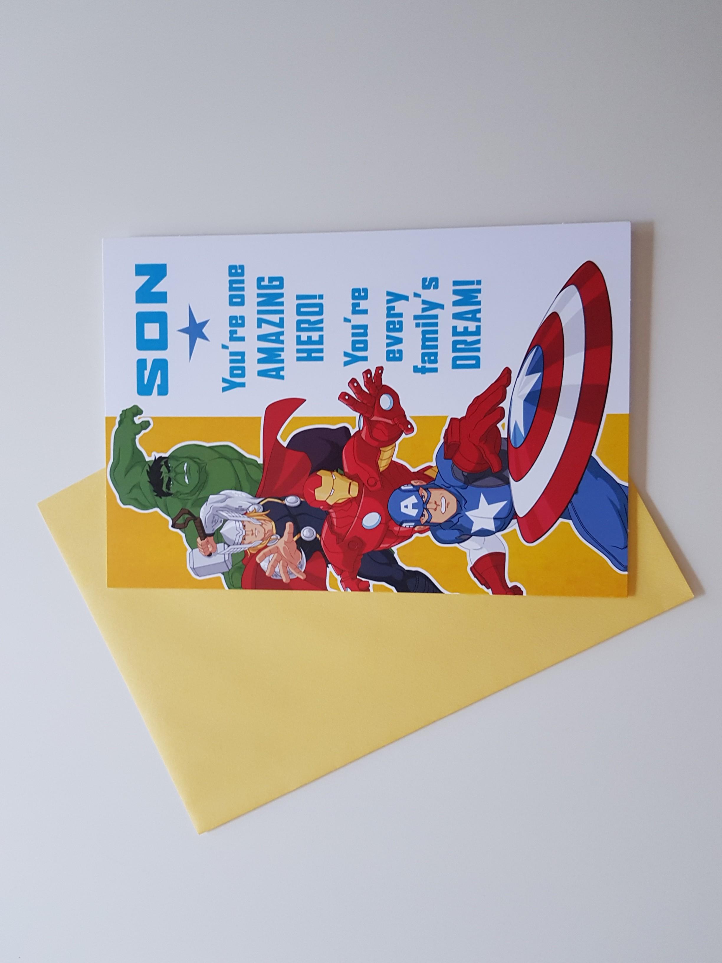 Marvel Avengers Birthday Card - Hero Birthday Card, Hobbies & Toys ...