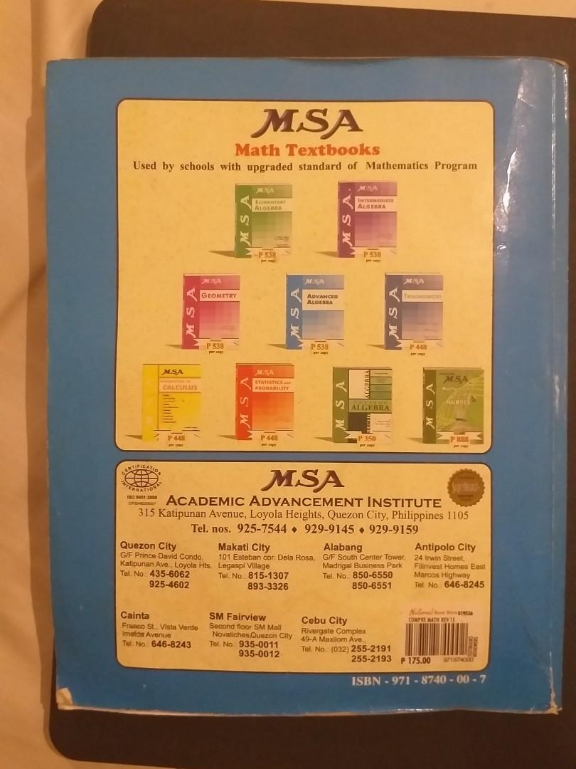 MSA Comprehensive Mathematics Reviewer (First Edition), Hobbies & Toys ...