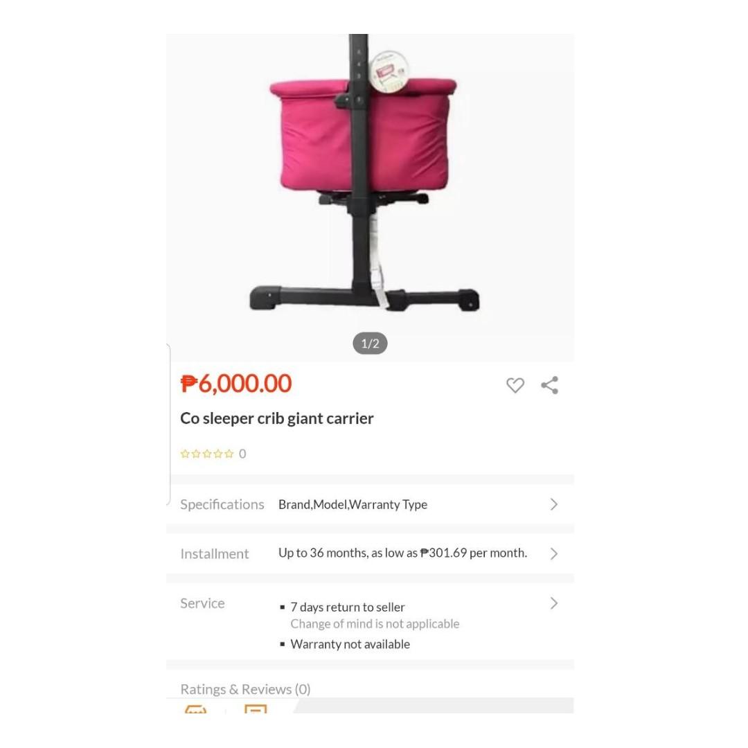 SM Baby Company - Riley Pink Co-sleeper/crib - RUSH, Babies & Kids ...