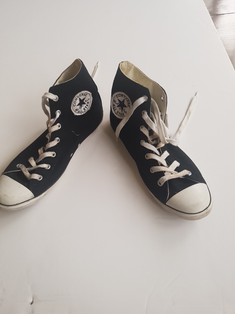 Authentic Converse All Star Black high cut thin sole, Women's Fashion ...