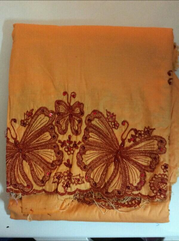 Clearing stok !!! Kain Pasang Sulam Corak Rama-Rama, Women's Fashion ...