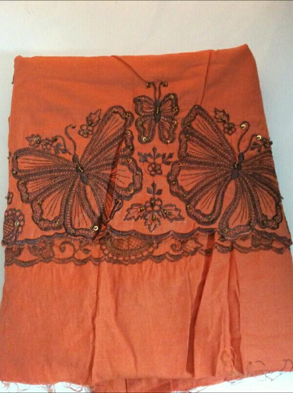 Clearing stok !!! Kain Pasang Sulam Corak Rama-Rama, Women's Fashion ...