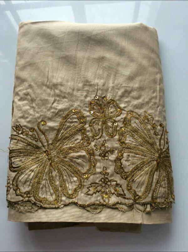 Clearing stok !!! Kain Pasang Sulam Corak Rama-Rama, Women's Fashion ...