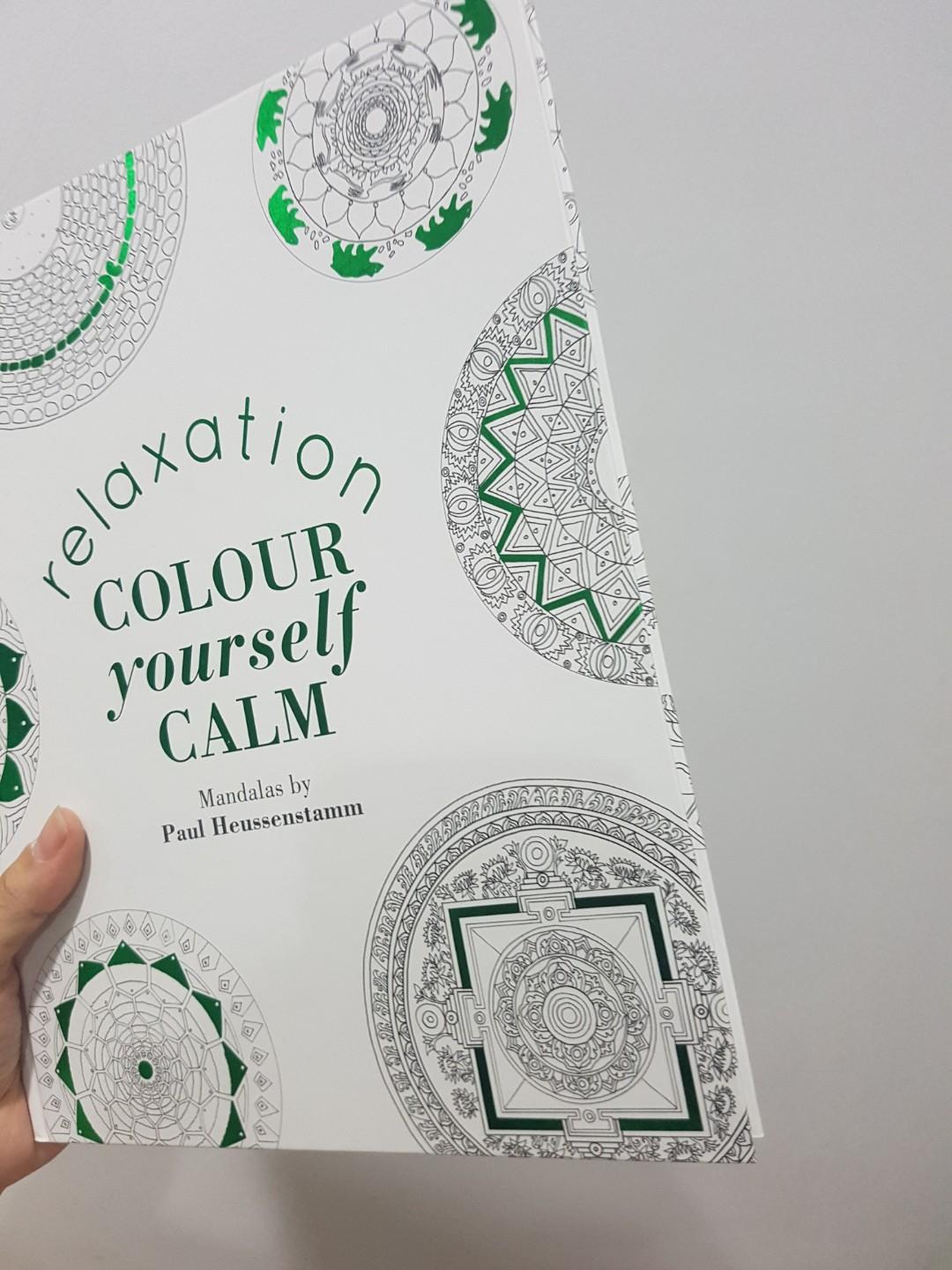 Color Yourself Calm Adult Coloring Book Hardcover, Buku & Alat Tulis ...