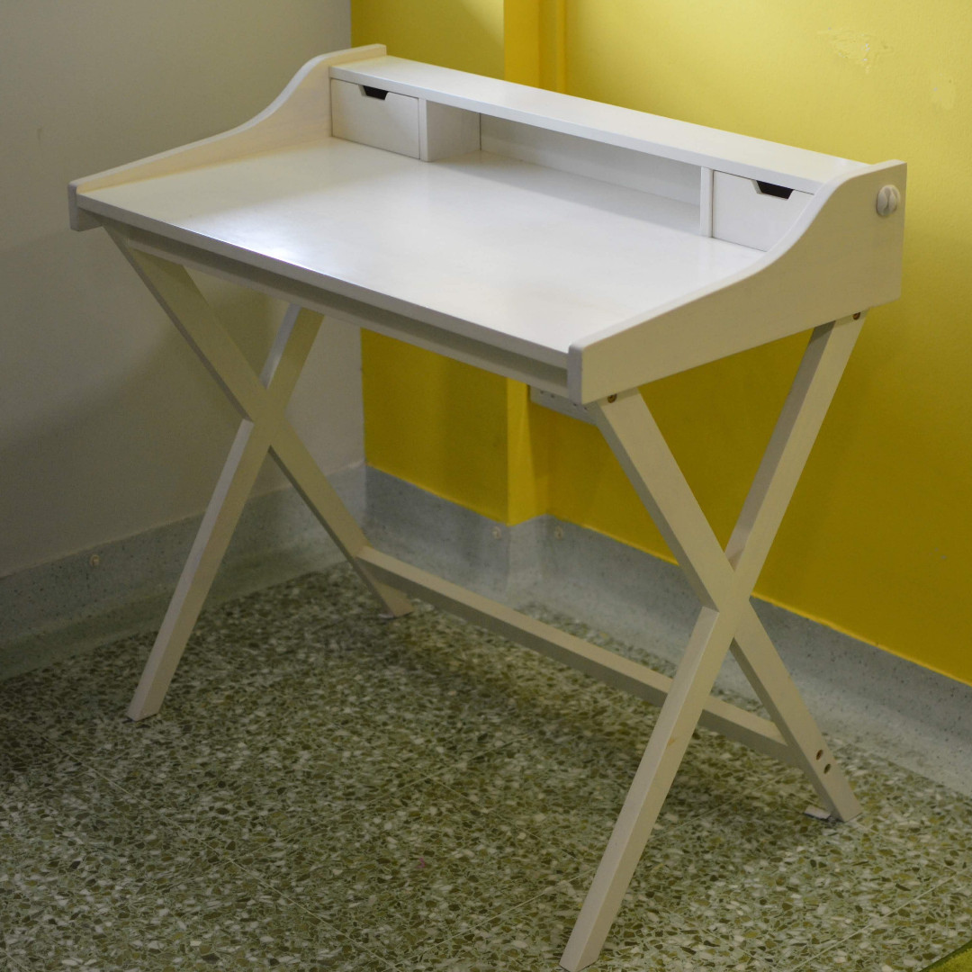 Cute White Japanese Study Table, Furniture & Home Living, Furniture ...