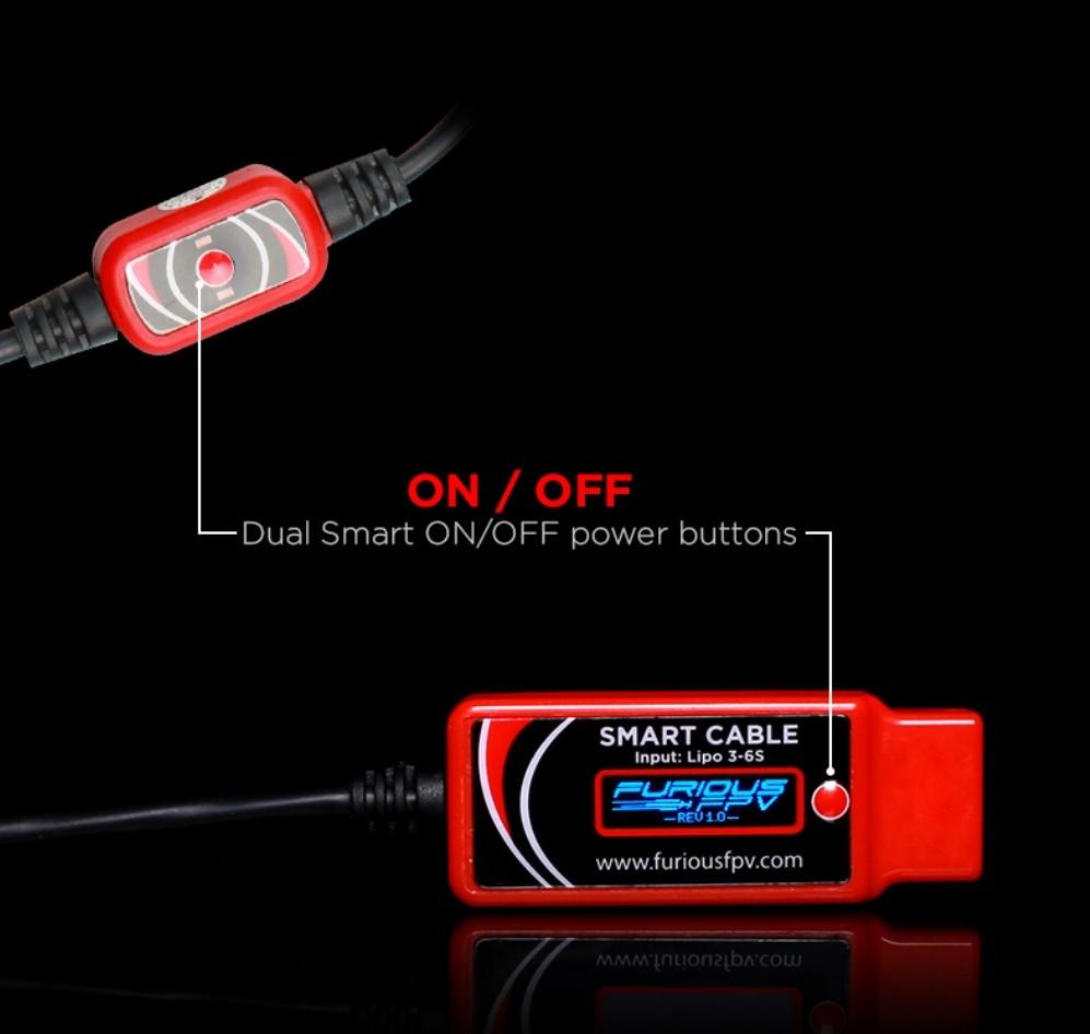 FuriousFPV Smart Cable V2 Wire 125cm Support 3-6S LiPo Battery, Mobile ...