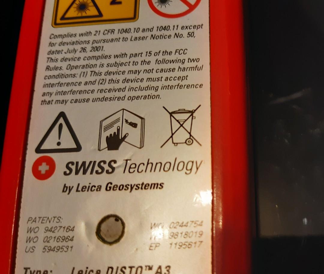 Leica Disto A3 Handheld Distance Laser Meter Made in Austria by Leica ...