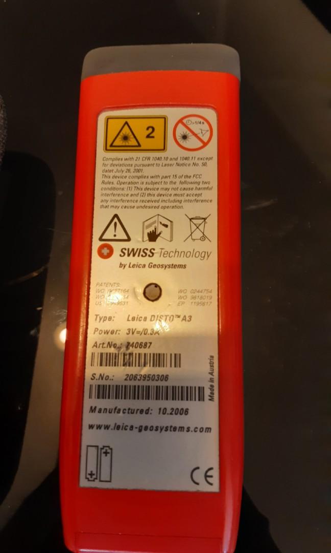 Leica Disto A3 Handheld Distance Laser Meter Made in Austria by Leica ...
