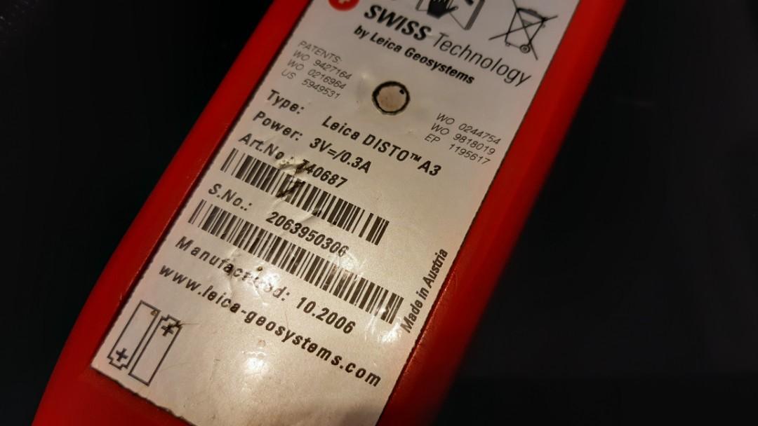 Leica Disto A3 Handheld Distance Laser Meter Made in Austria by Leica ...
