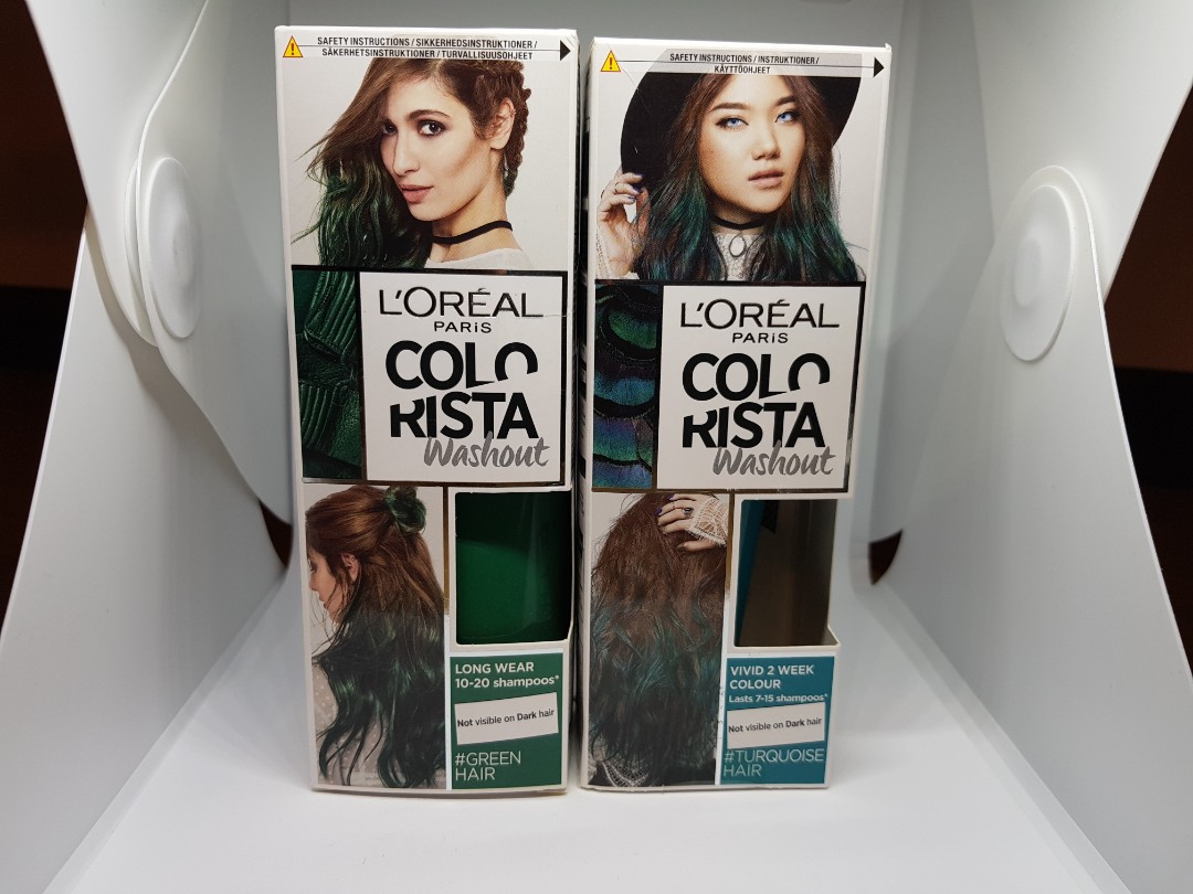 L'OREAL PARIS COLORISTA 2 weeks washout - Green & Turquoise, Beauty ...