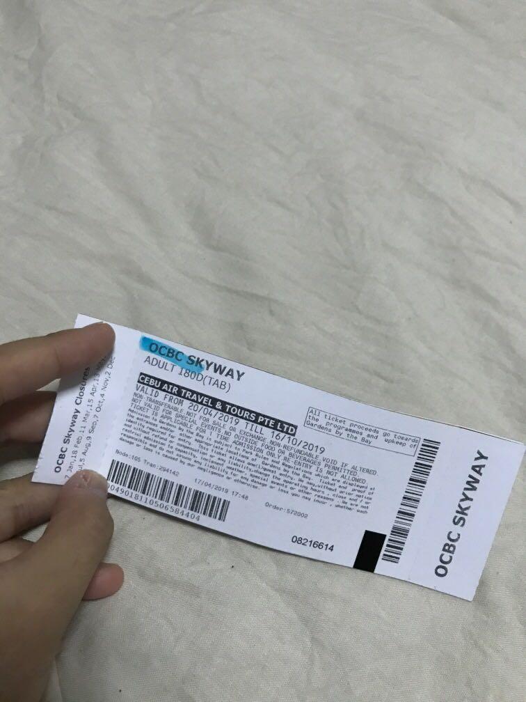 Ocbc Skyway (open date) physical ticket, Tickets & Vouchers, Event Tickets on Carousell