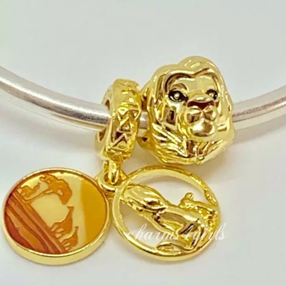 Pandora Disney The Lion King Simba Dangle Charm 14k Gold, Luxury ...