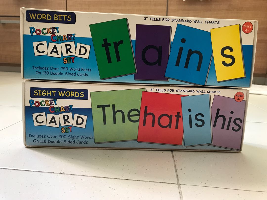 Pocket chart card set - Word bits and Sight words, Hobbies & Toys ...