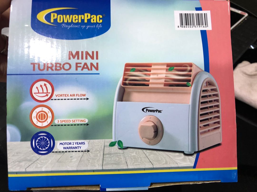 PowerPac Mini Turbo Fan, Furniture & Home Living, Lighting & Fans, Fans ...