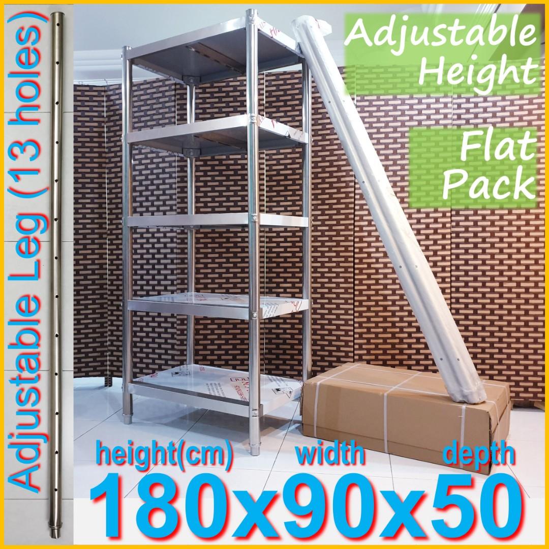 Stainless Steel Shelf Shelves Rack with Optional Wheels, Furniture ...
