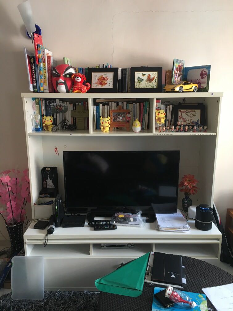 TV Cabinet with study table, Furniture & Home Living, Furniture, Tables ...