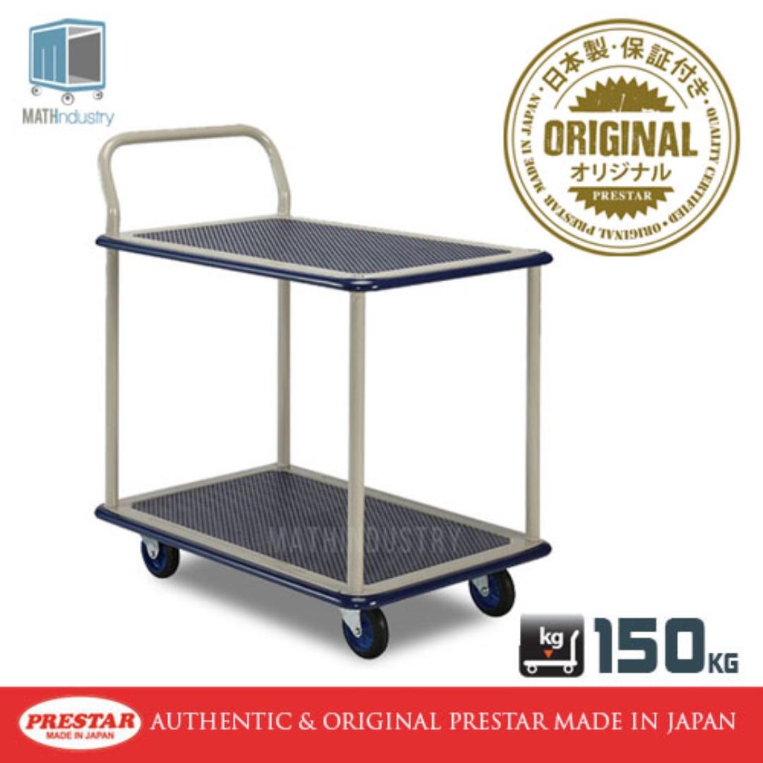 150kg Double Deck Single Handle Handtruck Metal Trolley PRESTAR (Made ...