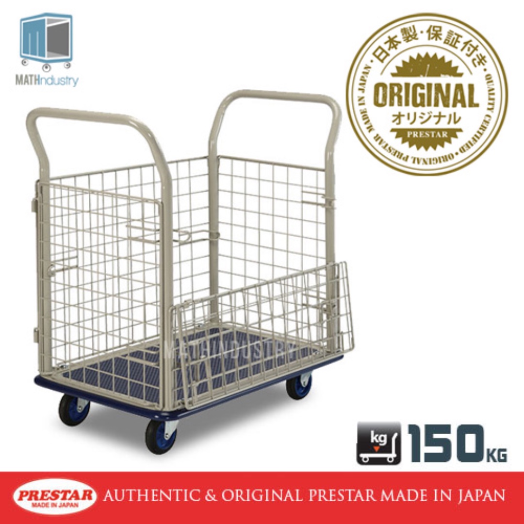 150kg with Removable Wire Mesh Sides Trolley Metal Platform Handtruck ...