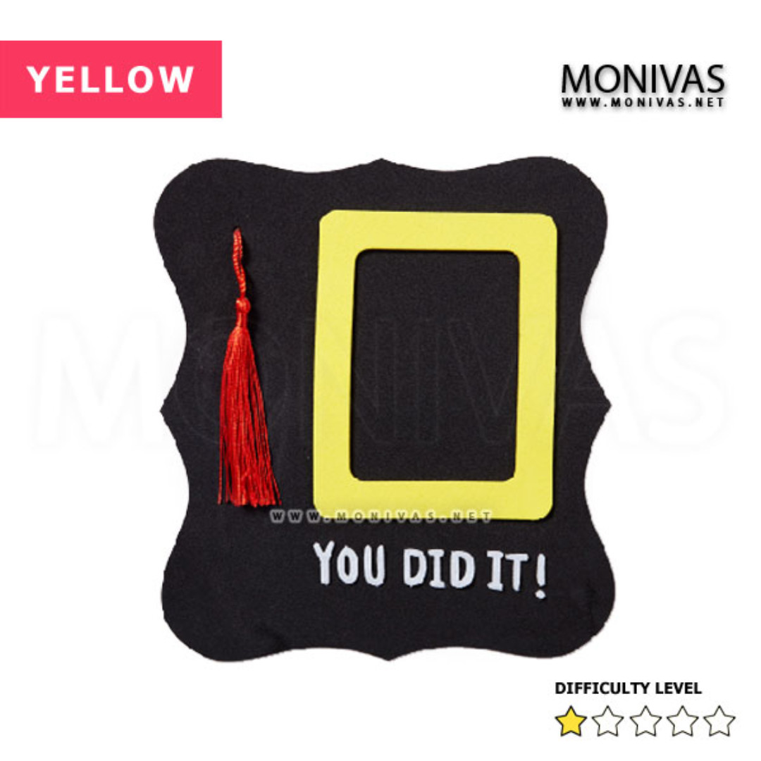 DIY Yellow Graduation Cap Photo Frame Kindergarten Leaving Graduation ...