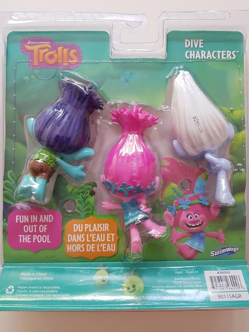 DreamWorks Trolls Soft and Flexible Dive Characters - Pool Games ...
