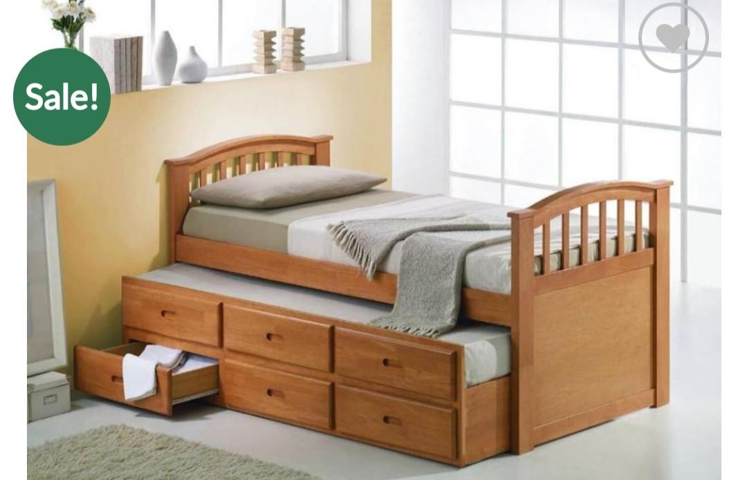 Full double size bed with pull out bed, Furniture & Home Living ...