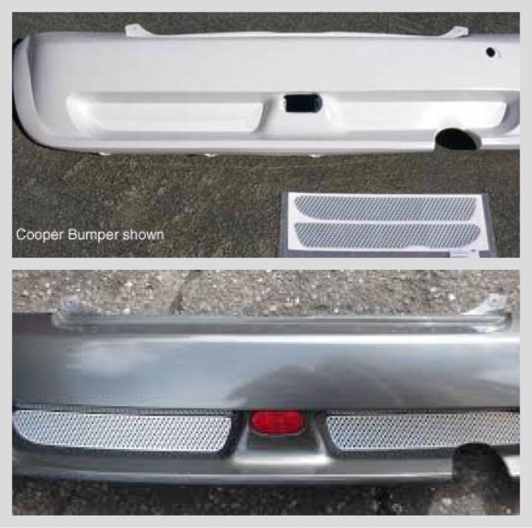 MINI Cooper Rear Bumper Plastic Decal (Aluminum look), Car Accessories ...