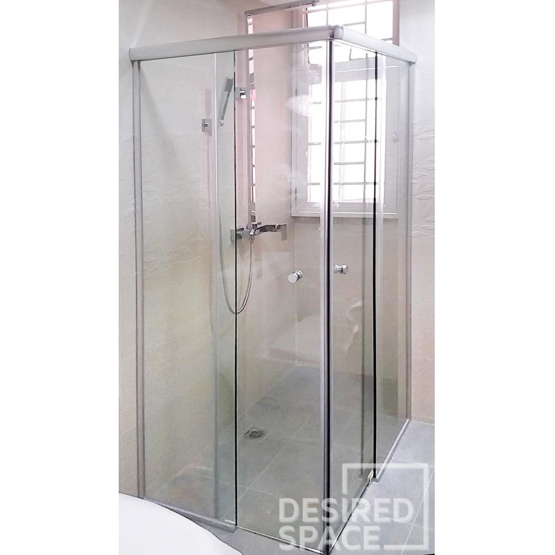Frameless Corner Entry Shower Screen (L-Shape), Home Services, Others ...