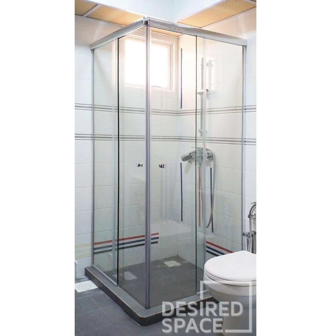 Frameless Corner Entry Shower Screen (L-Shape), Home Services, Others ...
