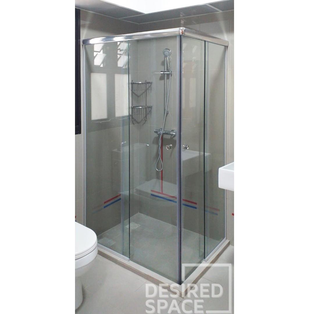 Frameless Corner Entry Shower Screen (L-Shape), Home Services, Others ...