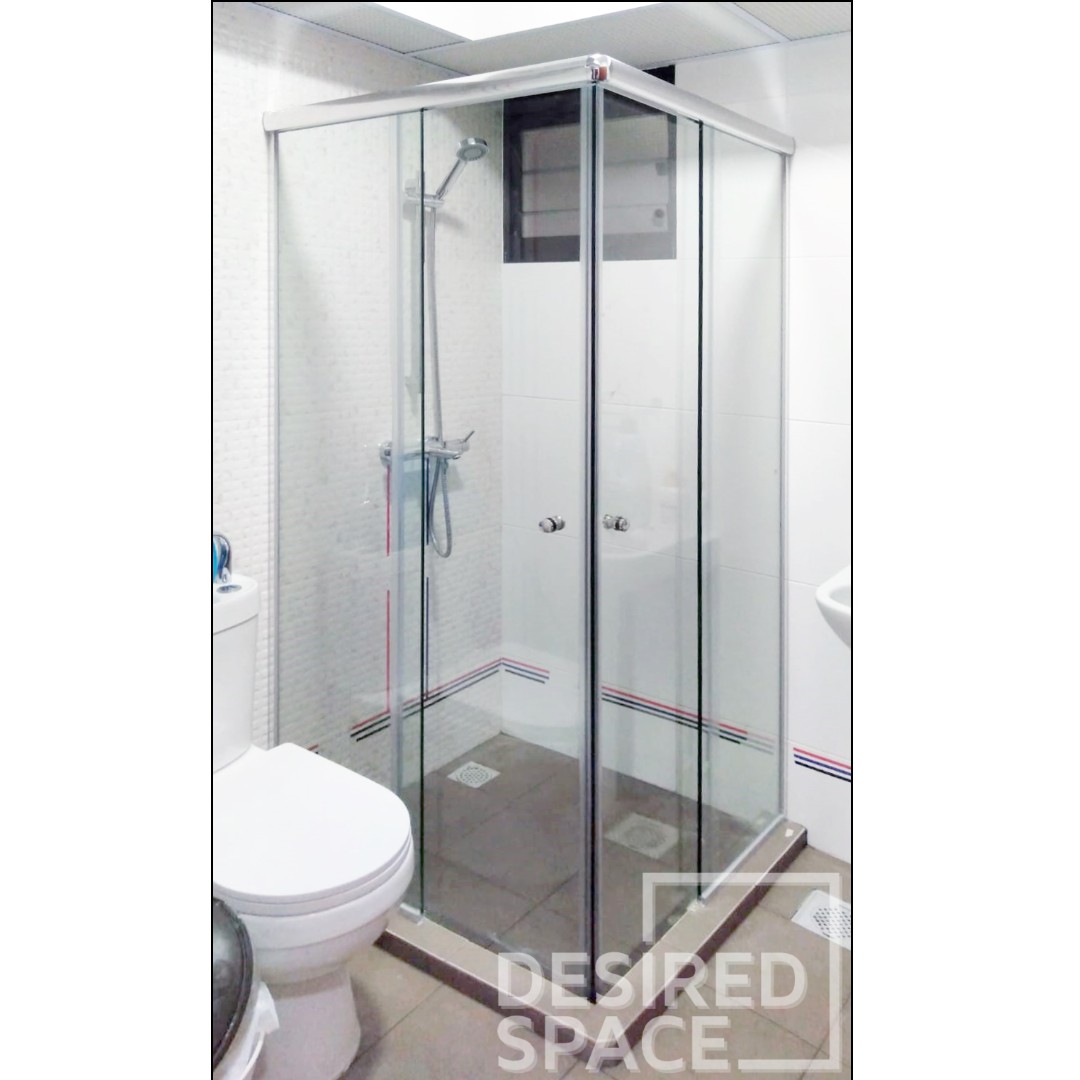 Frameless Corner Entry Shower Screen (L-Shape), Home Services, Others ...