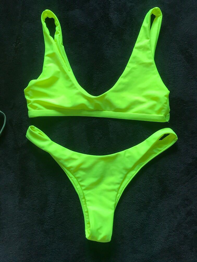 Neon bikini, Women's Fashion, Swimwear, Bikinis & Swimsuits on Carousell