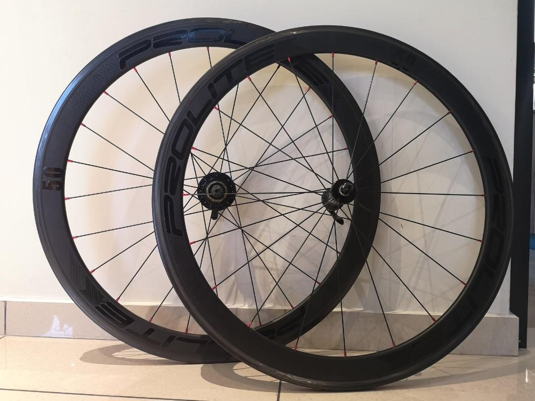 Prolite clinchers 50mm carbon wheels, Sports Equipment, Bicycles ...