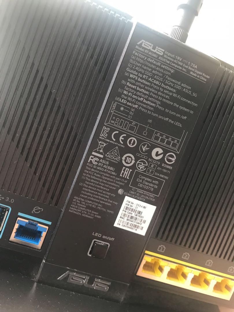 ASUS Router RT-AC68U 路由器, 電腦＆科技, 電腦周邊及配件, Wifi及上網相關產品 - Carousell