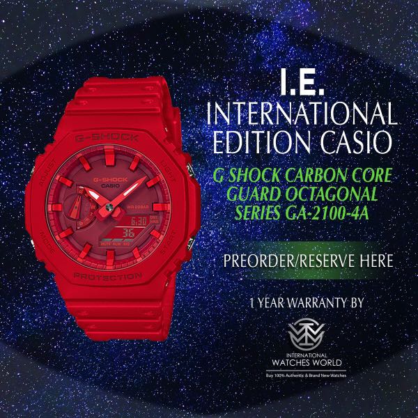 CASIO INTERNATIONAL EDITION G SHOCK OCTAGONAL SERIES RED GA-2100-4A ...
