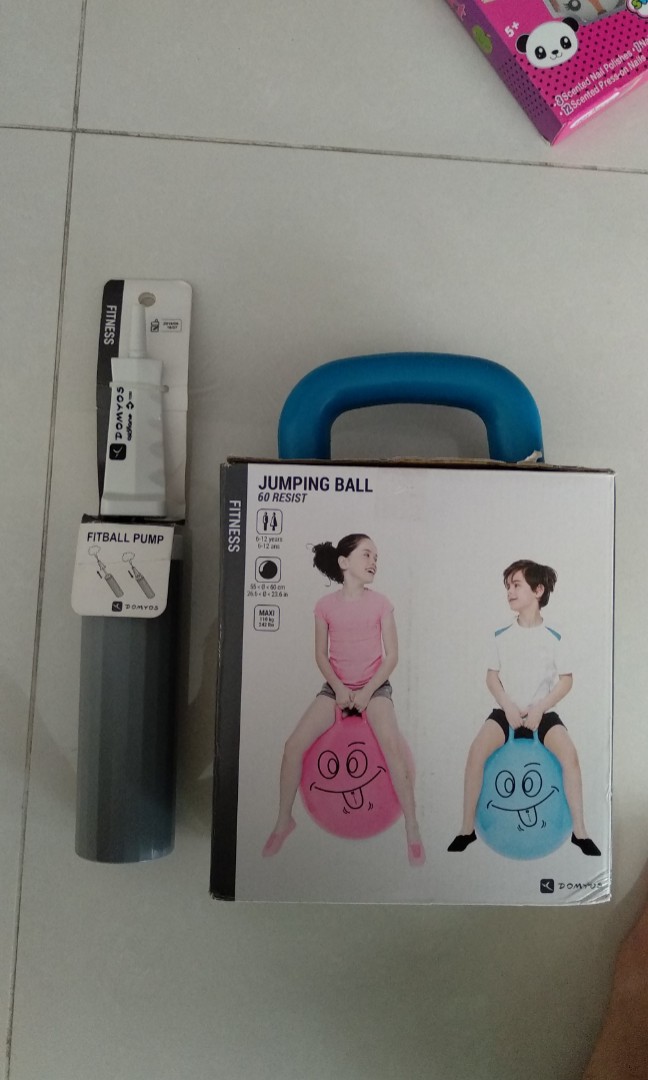 Domyos jumping ball 60 resist with pump, Sports Equipment, Exercise ...