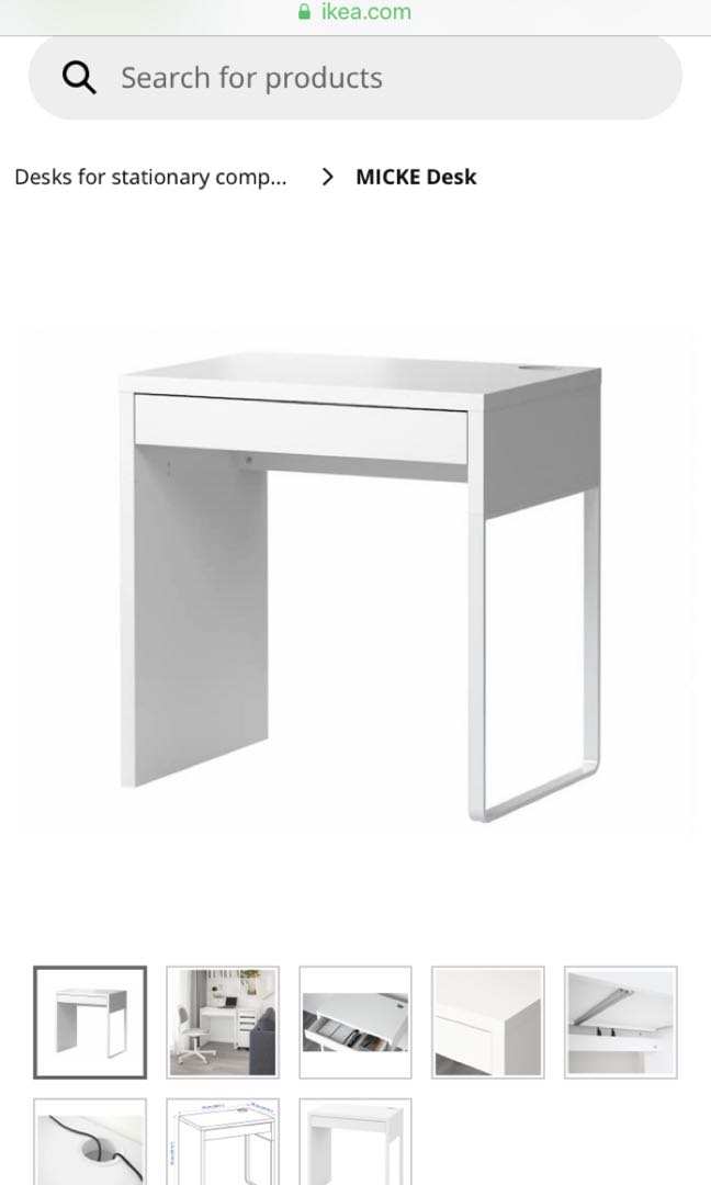 Ikea Micke Desk, Furniture & Home Living, Furniture, Tables & Sets on ...