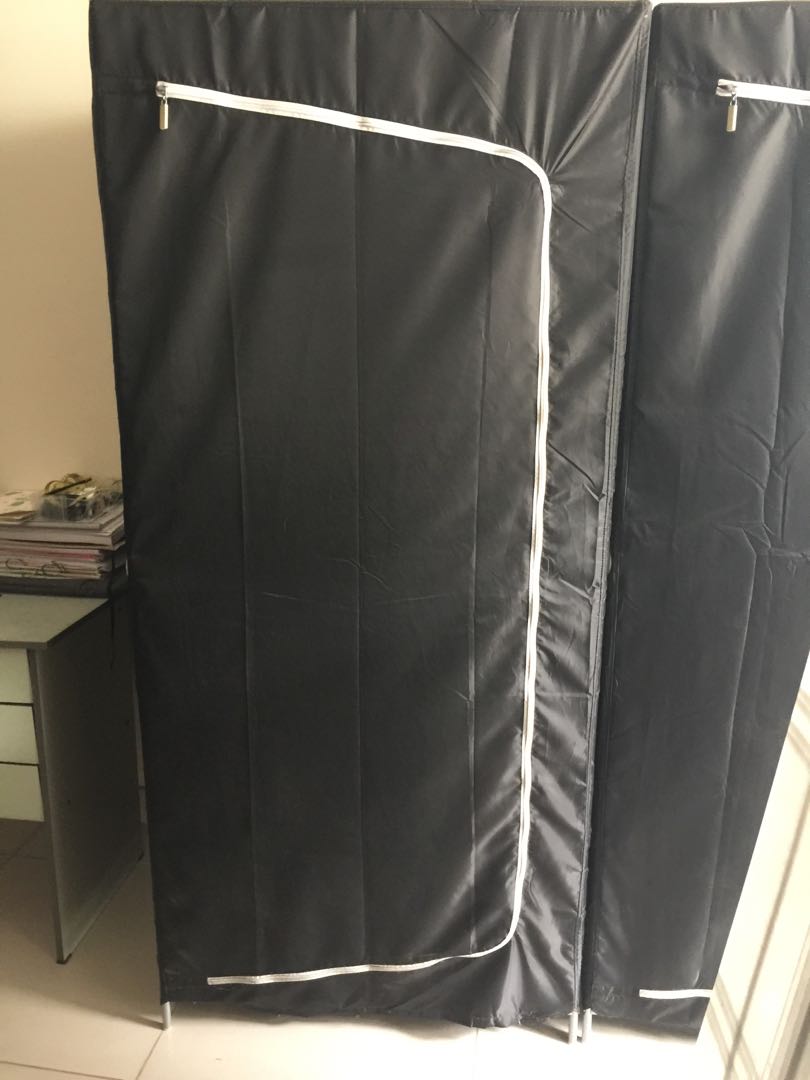 IKEA polyester wardrobe 80 x 55 c 180cm (black), Furniture & Home ...