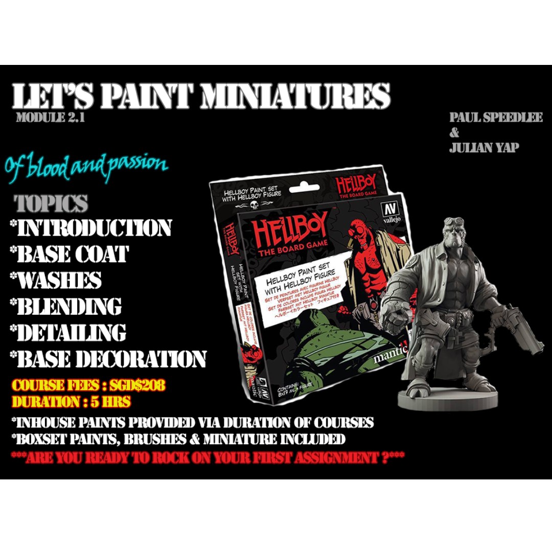 Let's Paint Miniatures Module 2.1 Hellboy Paint Set & Resin Model ...