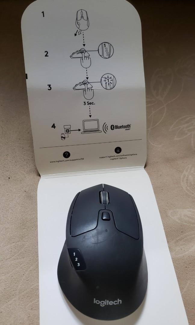 Logitech M720 無線USB/藍牙雙用滑鼠, 電腦＆科技, 電腦周邊及配件, 電腦滑鼠及相關產品 - Carousell