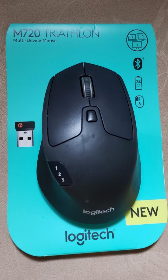 Logitech M720 無線USB/藍牙雙用滑鼠, 電腦＆科技, 電腦周邊及配件, 電腦滑鼠及相關產品 - Carousell