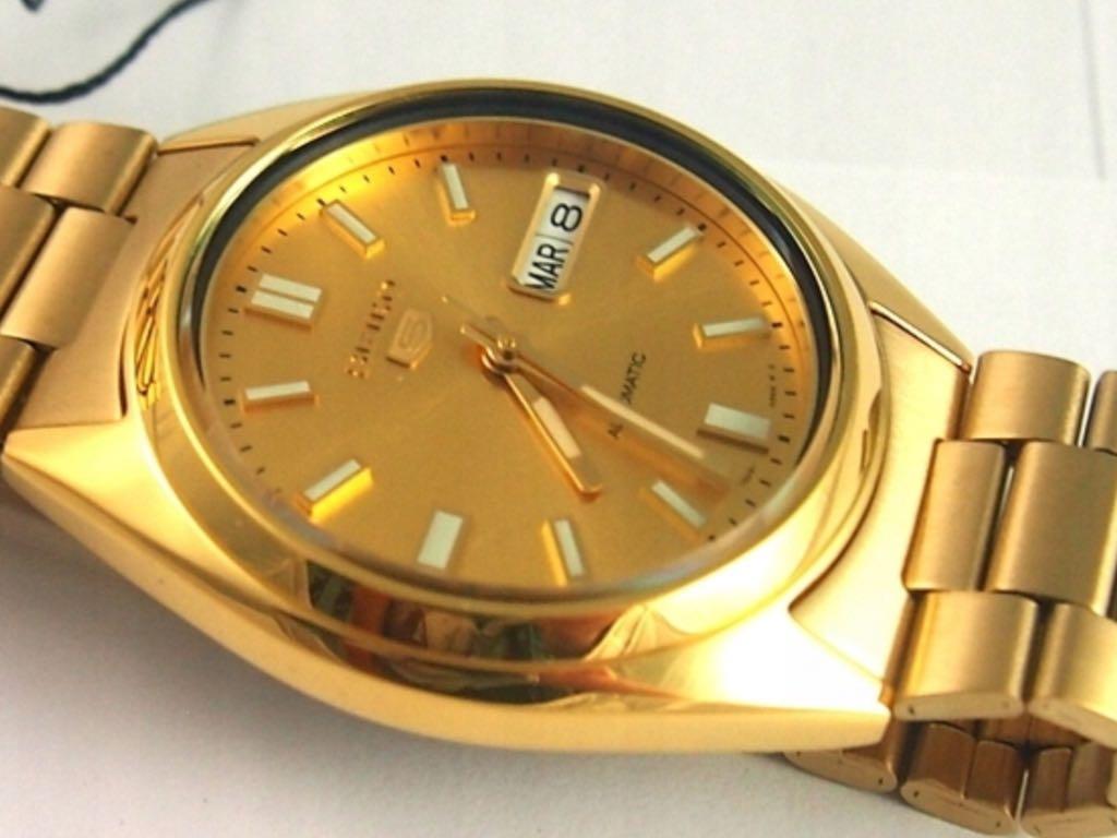 Seiko 5 SNXS80 Automatic Watch Classic Gold Tone SNXS80K Brand New, Men ...