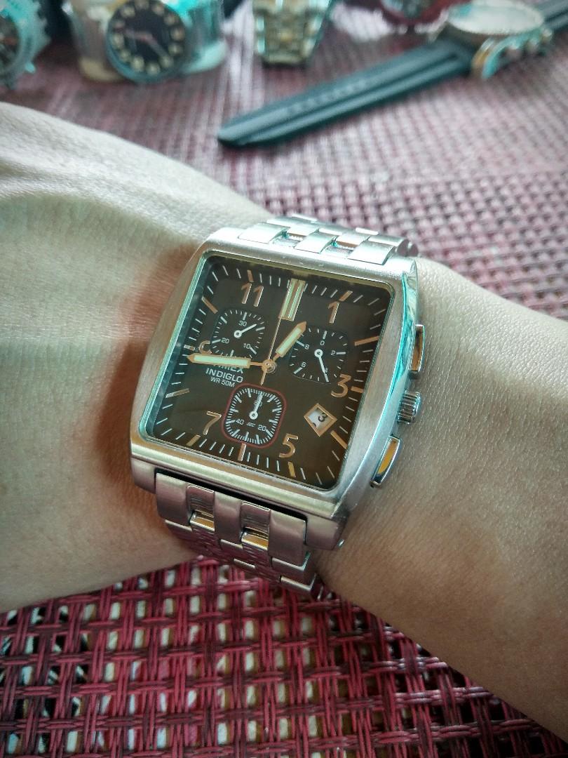 Timex Indiglo Square Chronograph, Men's Fashion, Watches & Accessories ...